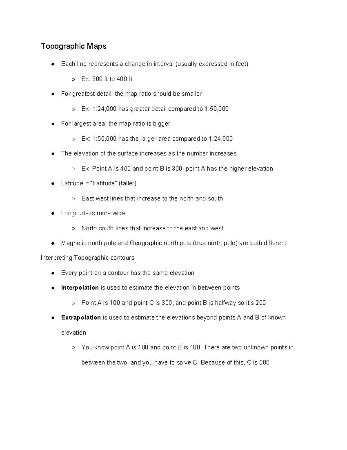 GEOL 110 Second Lab Exam Study Guide - Topographic Maps Each line ...