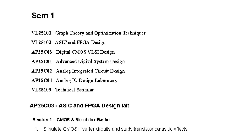 ME VLSI Design - Sem 1 VL25101 Graph Theory and Optimization Techniques ...