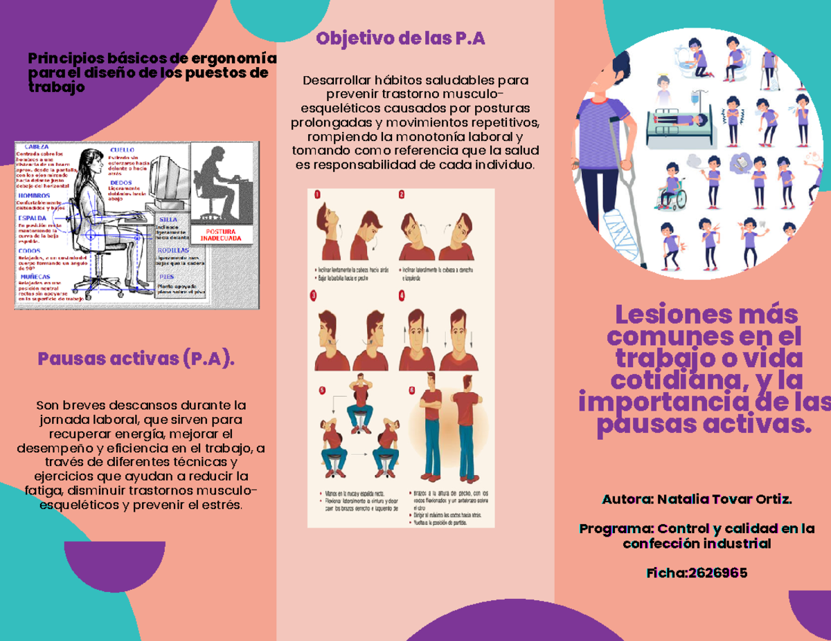 Folleto GA1-230101507-AA4-EV01. Lesiones más comunes en el trabajo o vida cotidiana, y la - Studocu