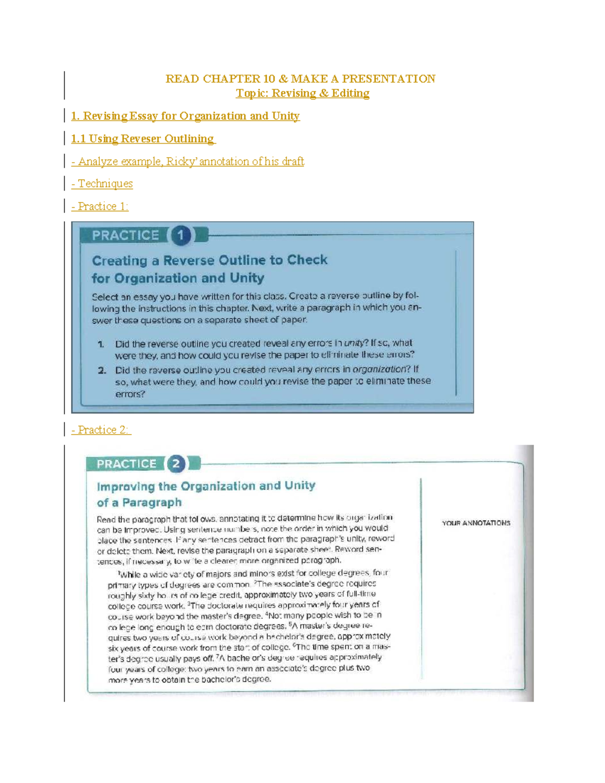 Revising and Editing Techniques: Chapter 10 Presentation Notes - Studocu