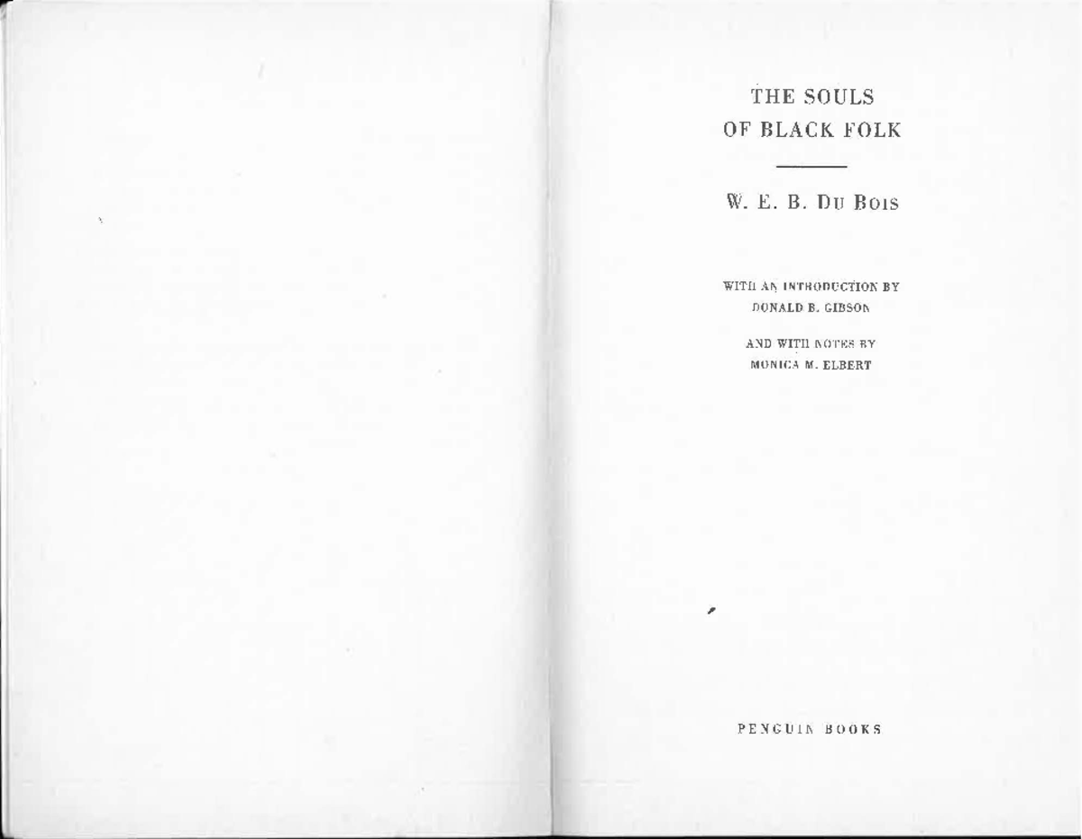 The Souls of Black Folk (ENG 101) - Penguin Edition with Notes - Studocu