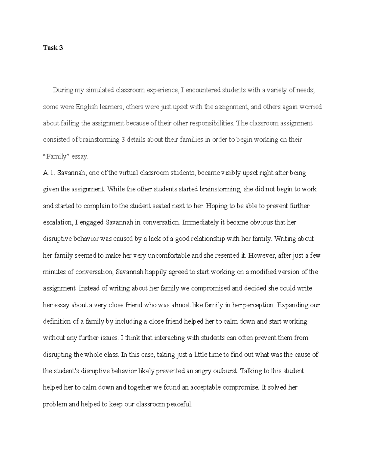 Mursion - Classroom Interaction Performance Task Reflections - Studocu