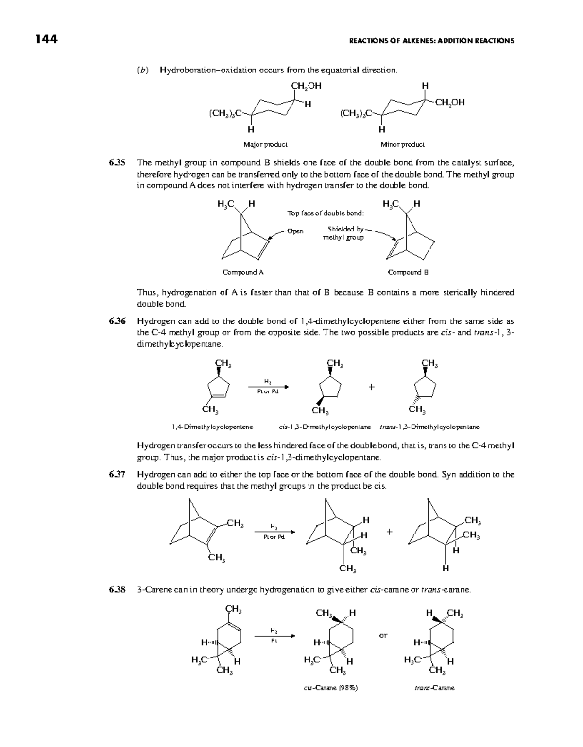 Organic Chemistry 4th Ed: Alkenes Addition Reactions (144) - Studocu