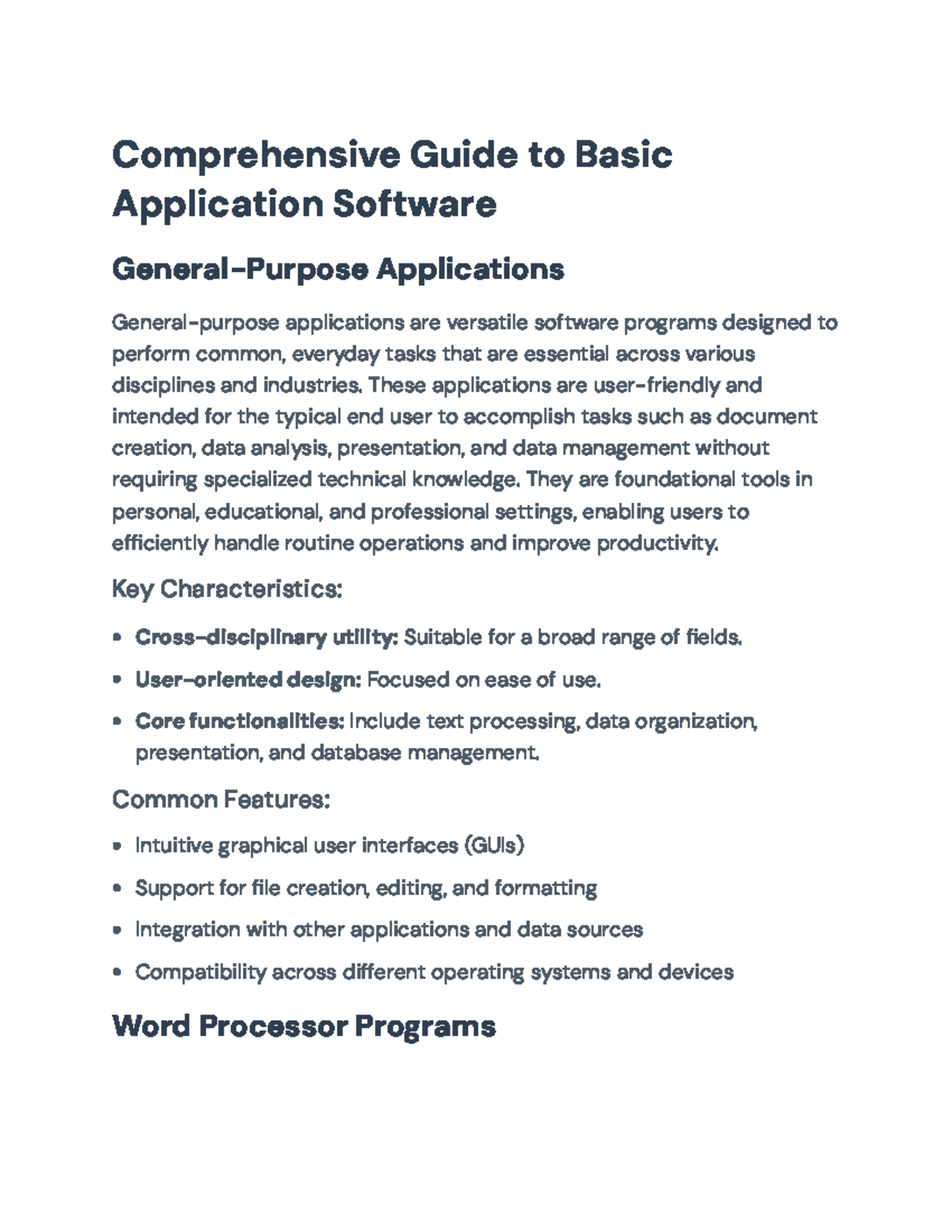 Comprehensive Guide to Basic Application Software and Tools (CS101) - Studocu