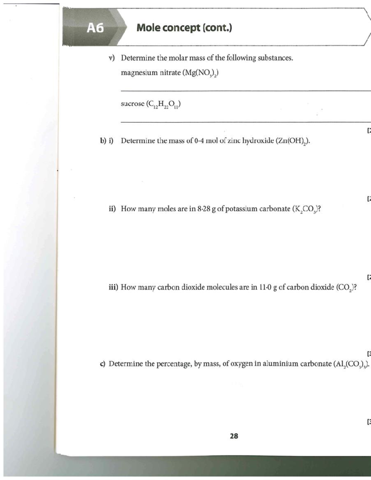 Collins CSEC Chemistry Workbook - Mole concept (cont.) ####### v ...