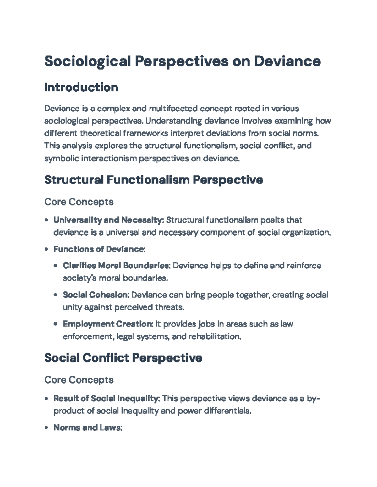 Sociological Perspectives on Deviance: Theories Analysis (SOC 101 ...
