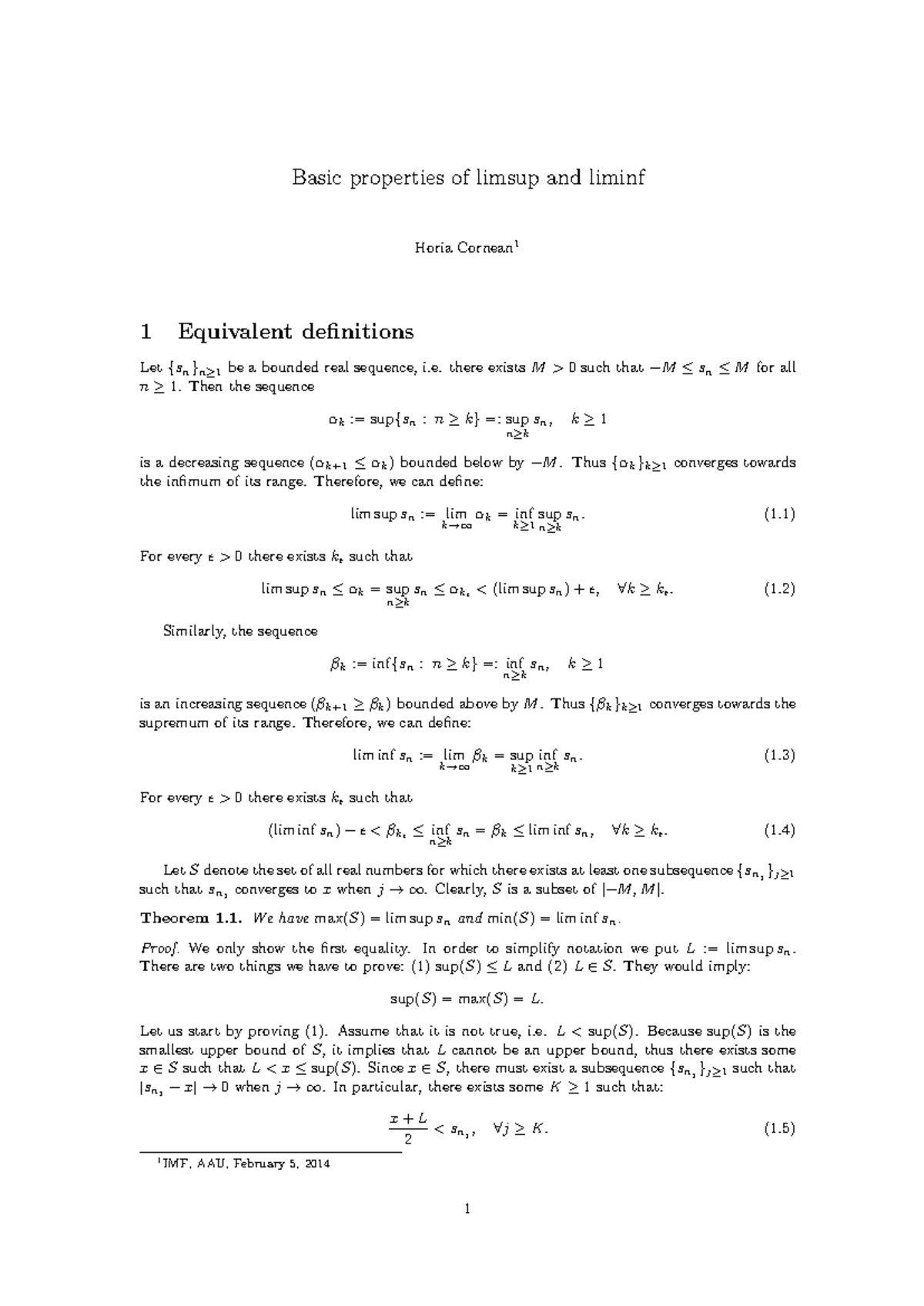 LIMSUP-LIMINF: Understanding Limit Superior and Limit Infimum - Studeersnel