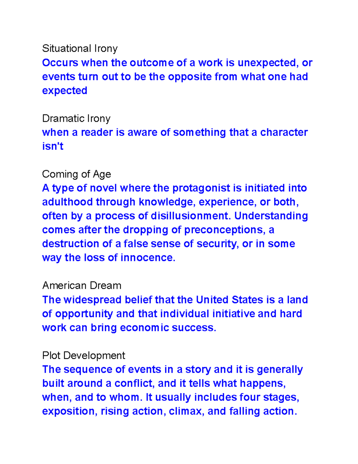 Vocabulary for American Literature - Situational Irony Occurs when the ...