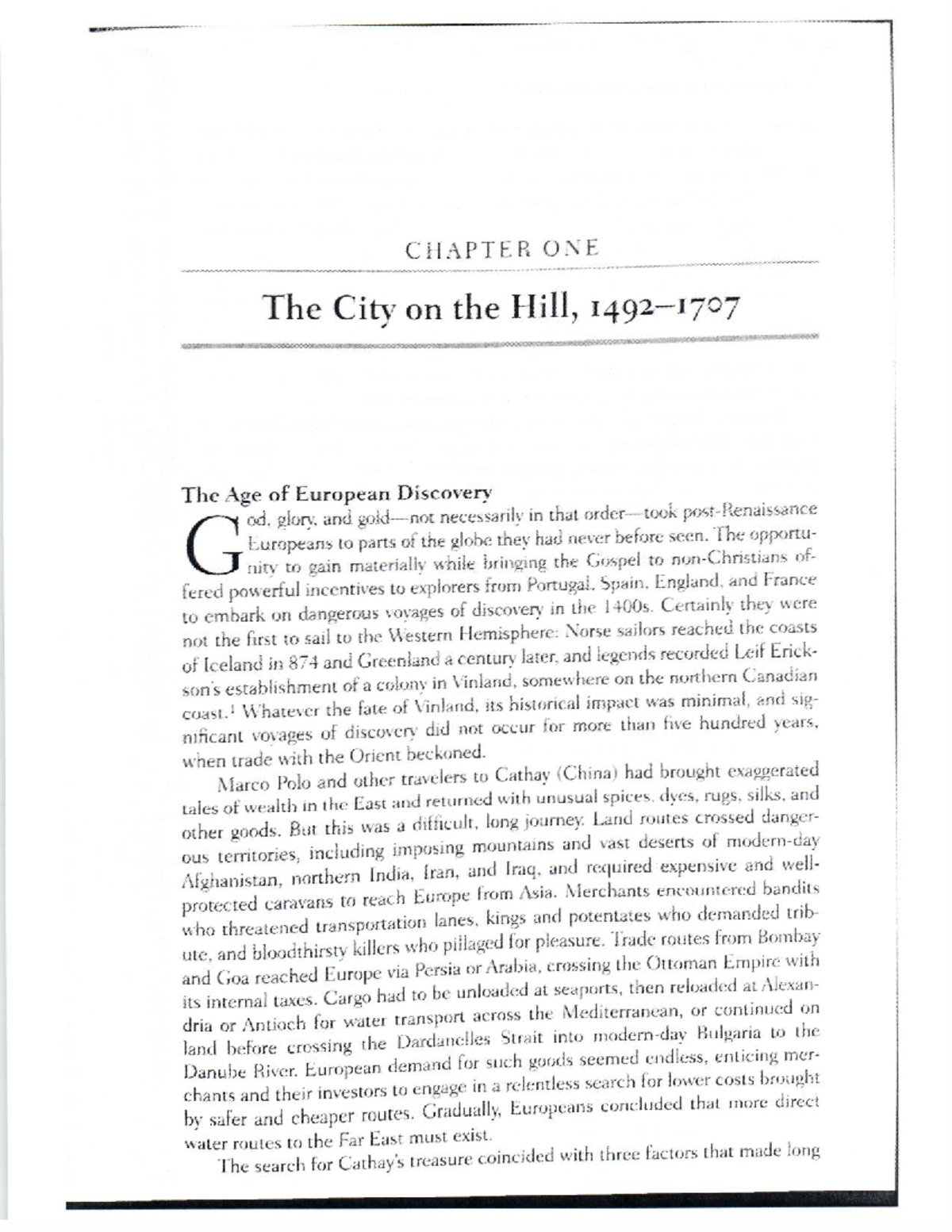 Patriots History CH 1: The City on a Hill - Age of Discovery Insights ...