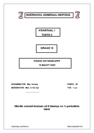 Grade 10 - Electric Circuits Learner Booklet - Notes from Examination ...