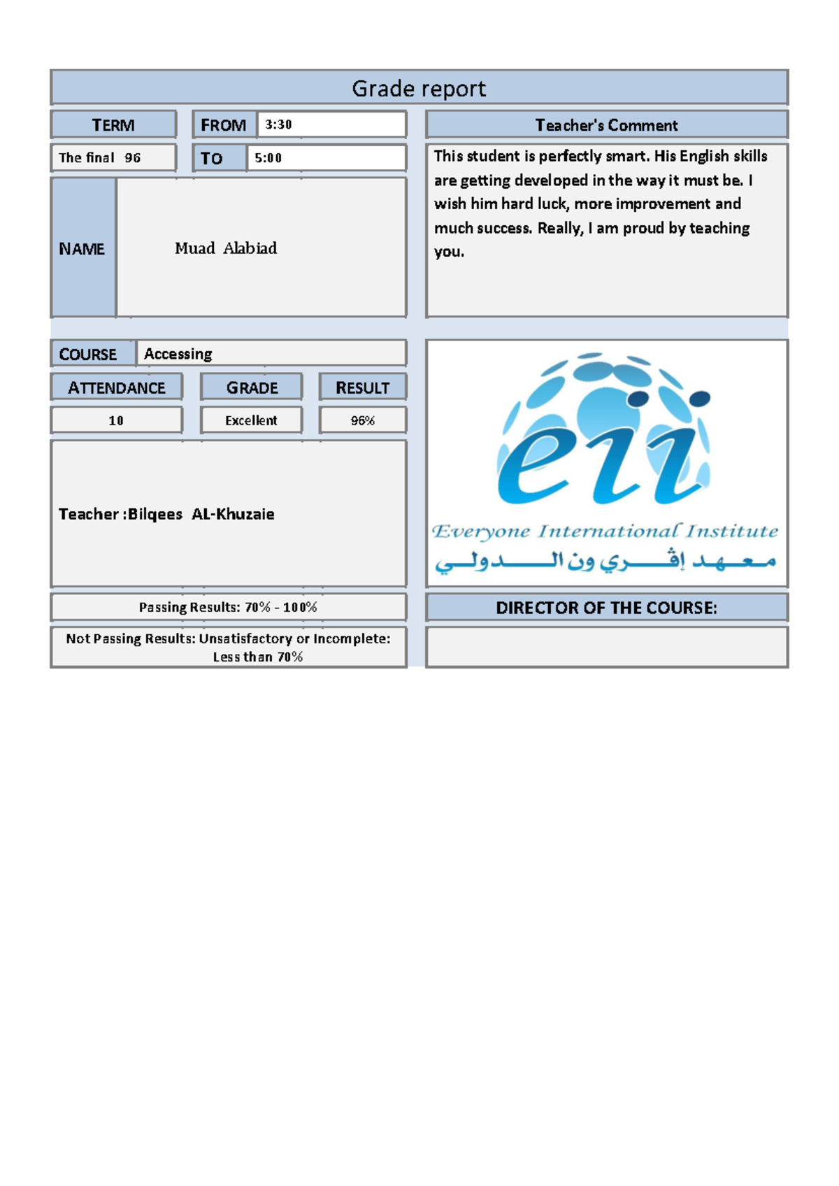 Accessing 2 - Final Grade Reports and Comments - Studocu