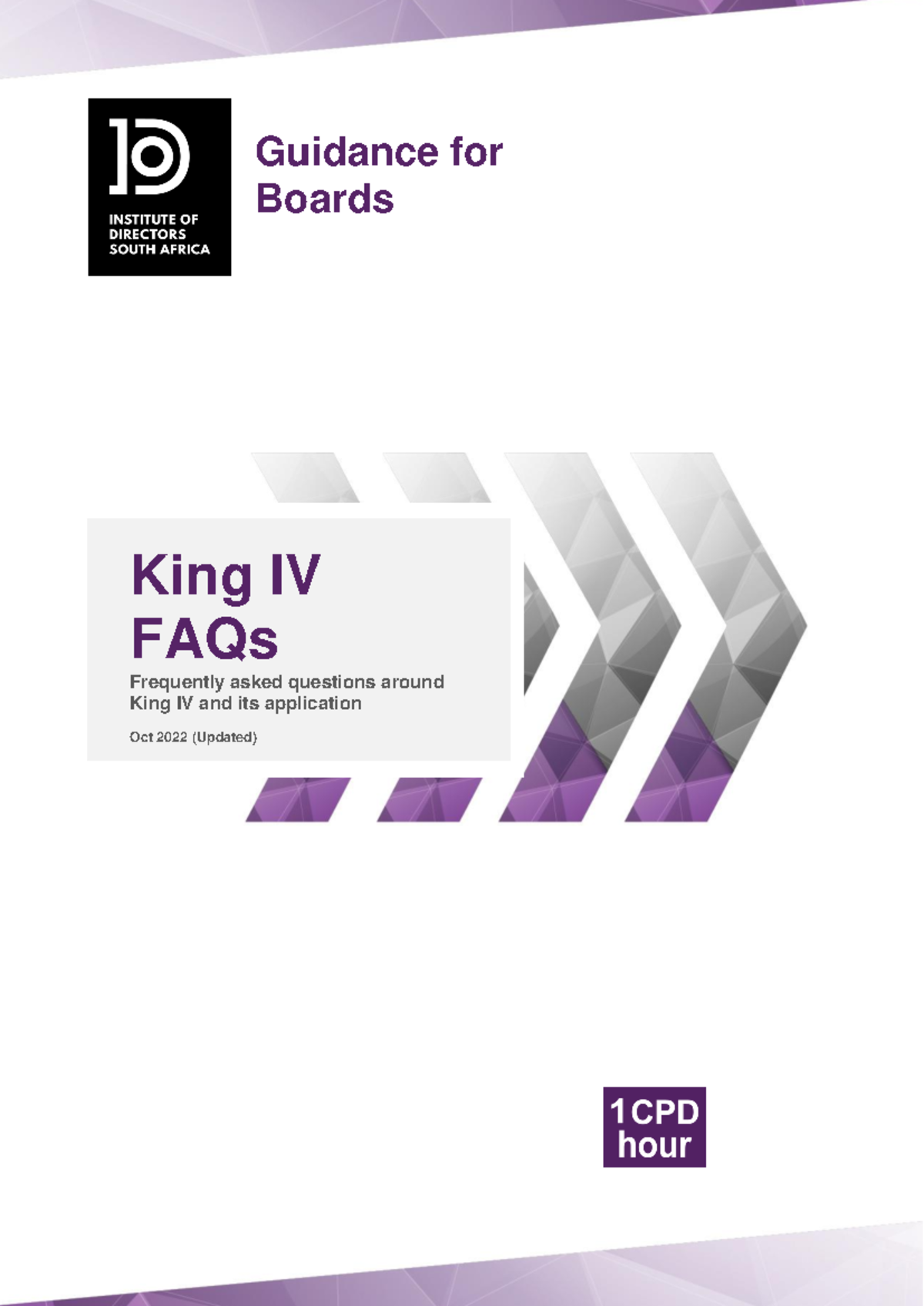 King IV: Comprehensive FAQs for Boards and Governance Guidance - Studocu