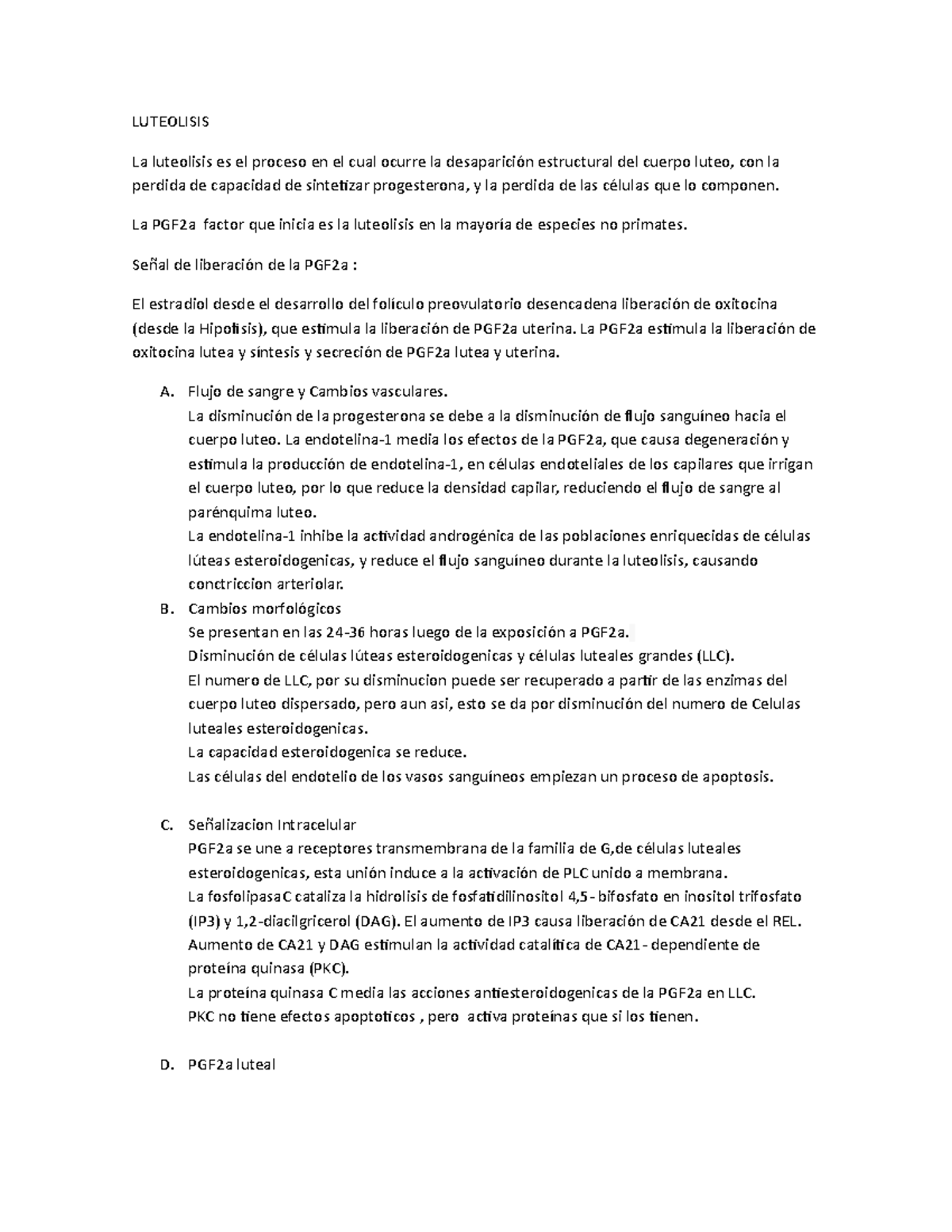 Tema Cuerpo Lúteo - LUTEOLISIS La luteolisis es el proceso en el cual ...