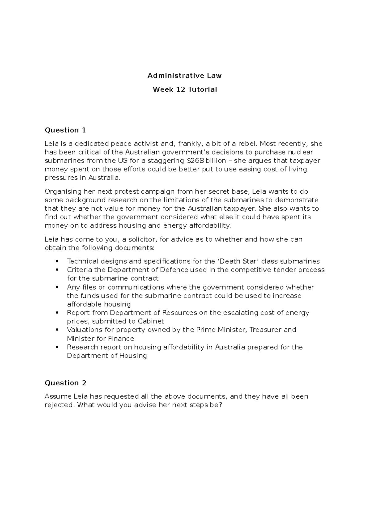 Admin Law Tutorial Wk 12: Protest Campaign Strategies & Legal Advice ...