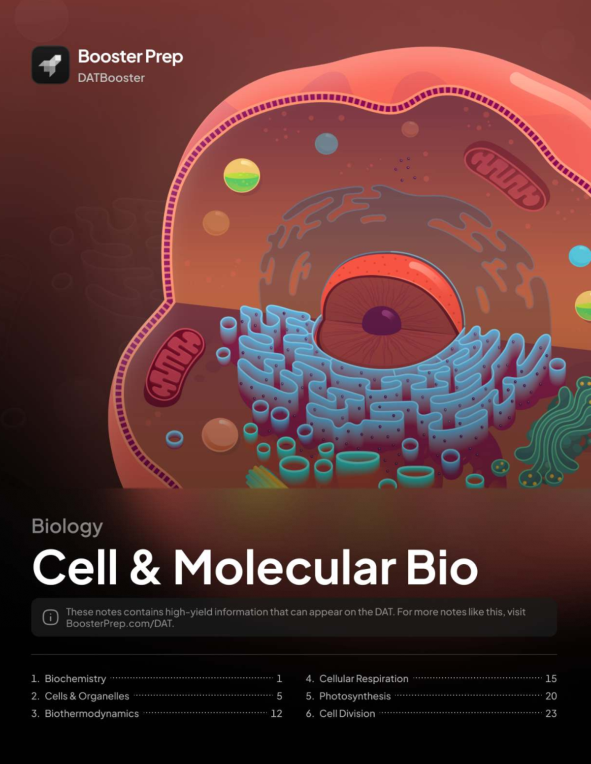 Cell Biology and Biochemistry Overview - DAT Booster Prep™ - Studocu