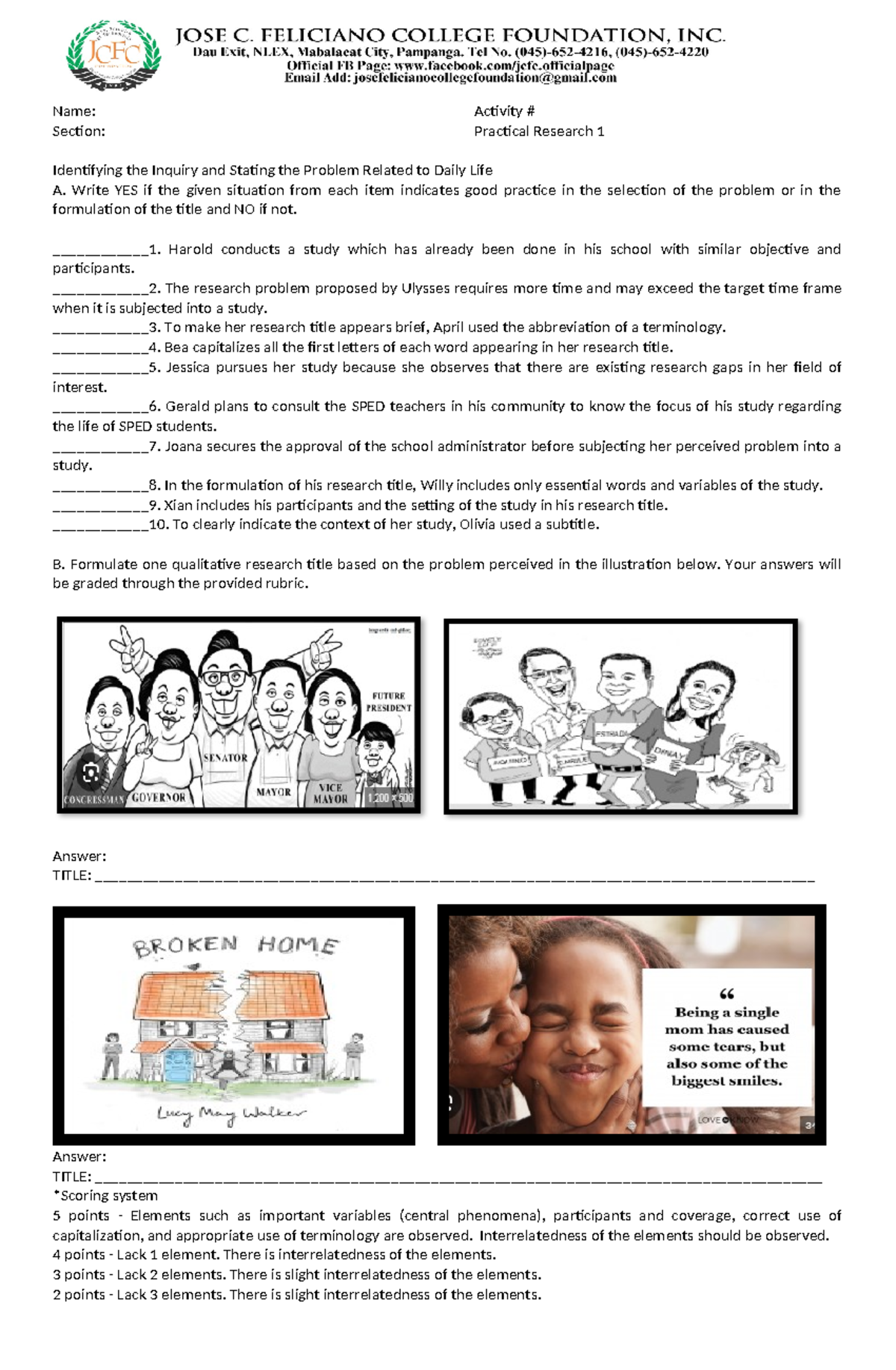 PR1 Activity-3 - Group activity about formulating the research title ...