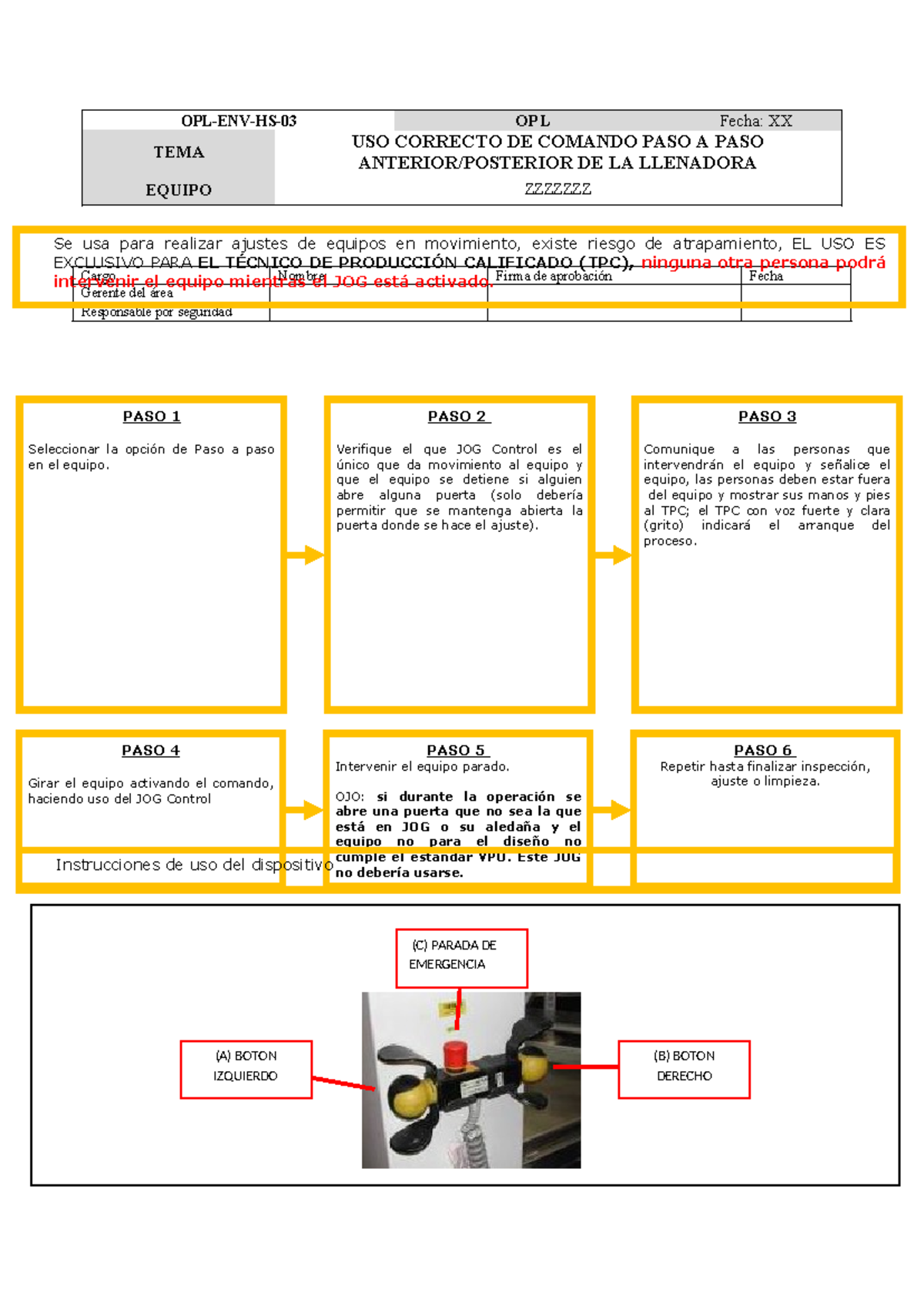 Anexo 22 OPL: Uso Correcto del Comando JOG para Equipos - Studocu