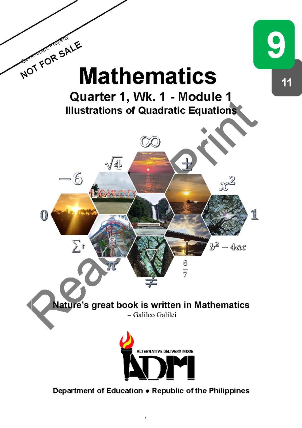 Math 9 Q1 Mod1 Illustrations Of Quadratic Equation Version 5 - Go ver ...
