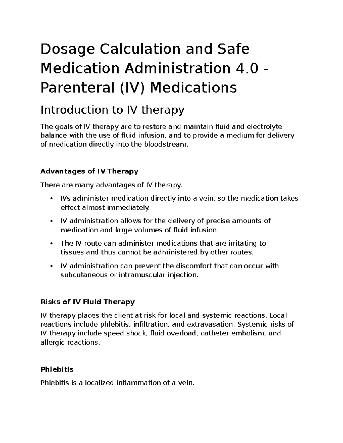 Dosage Calculation and Safe IV Med Admin: A Comprehensive Guide 4.0 ...
