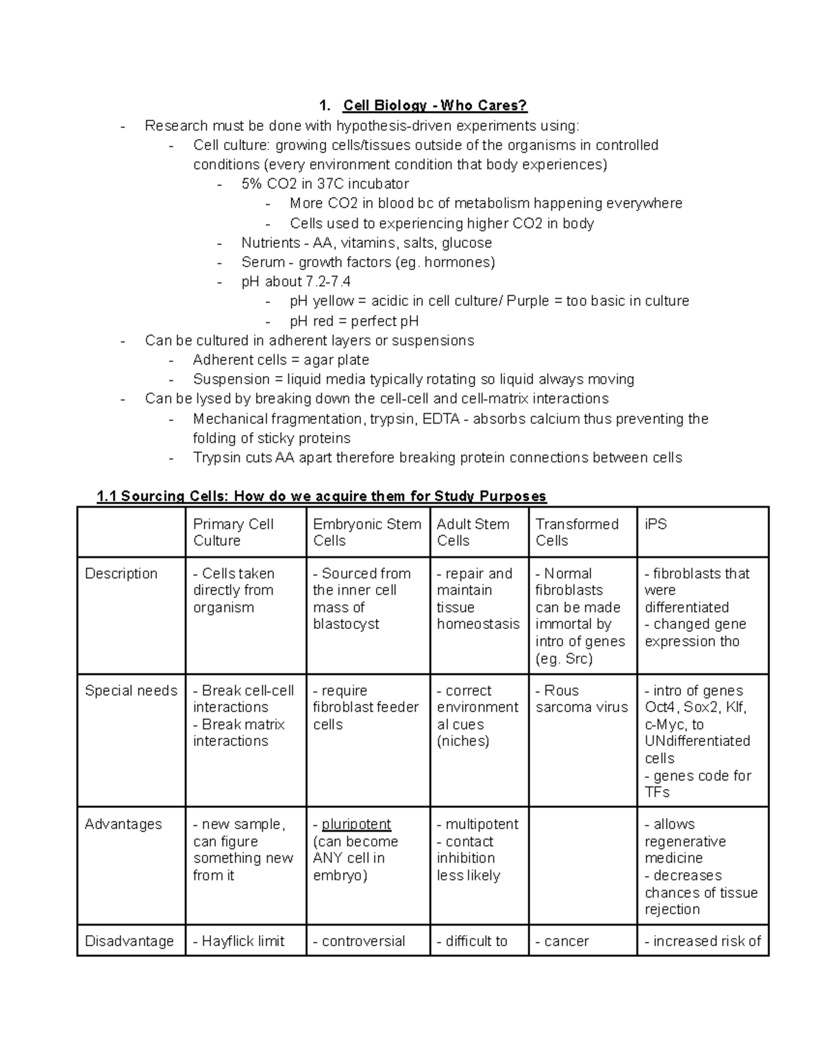 Prep 101: Cell Biology Midterm Notes (PROC 21) - Studocu