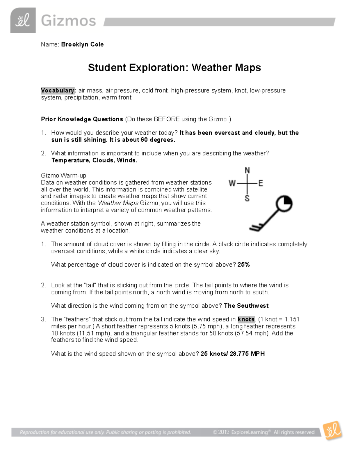 Weather Maps Gizmo Final Exploration Notes - Studocu
