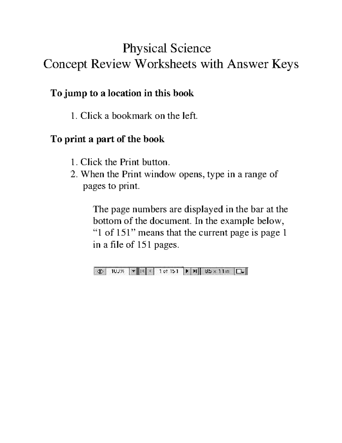 Physical Science Concept Review Worksheets (Practice) - Studocu