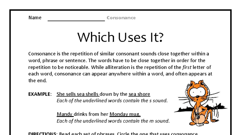 CCSS.RF.1.3a - Consonance Practice: Identifying Examples - Studocu