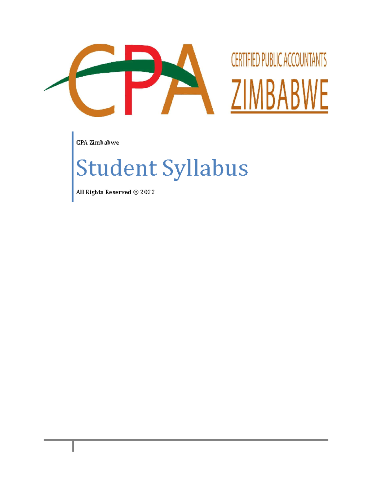CPA Zimbabwe Student Syllabus Overview 2022: Key Topics and Structure ...