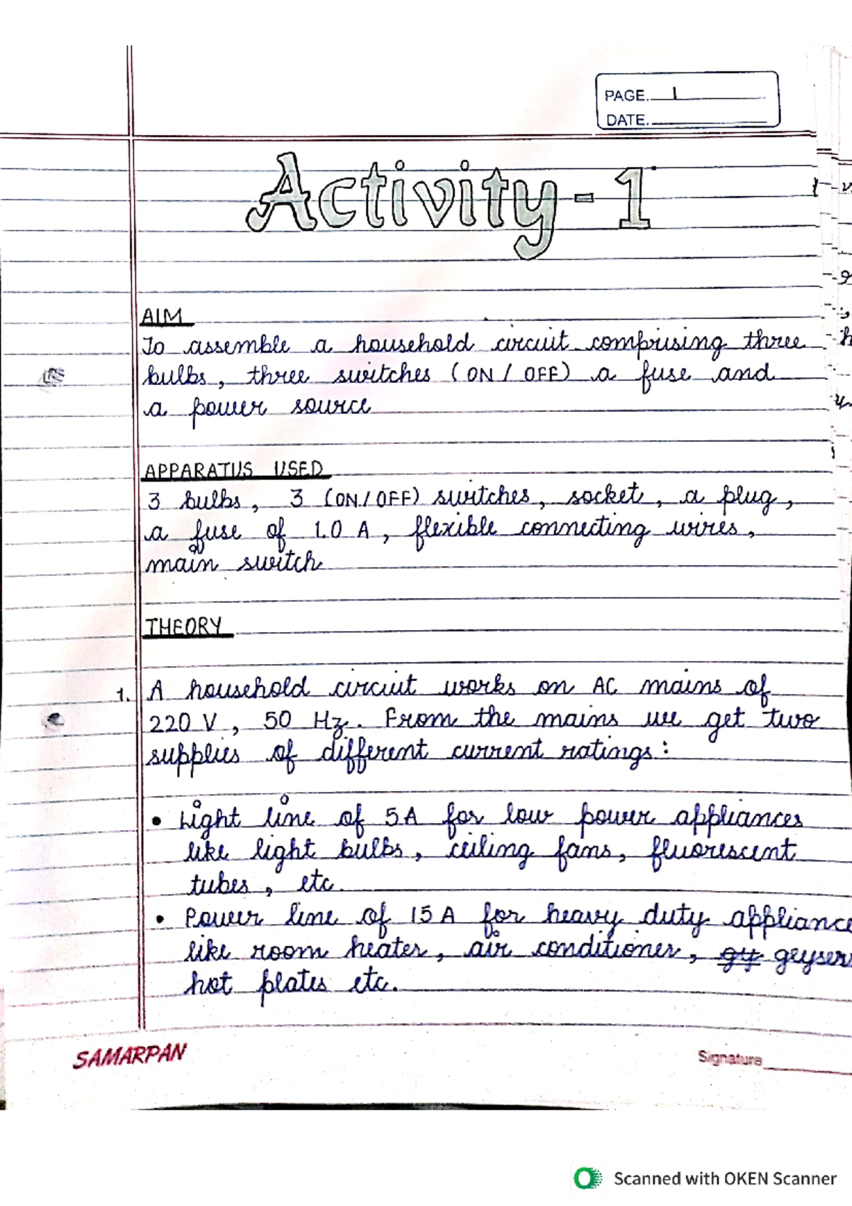 Physics Activity Circuit Assembly & Image Formation Class XII - Studocu
