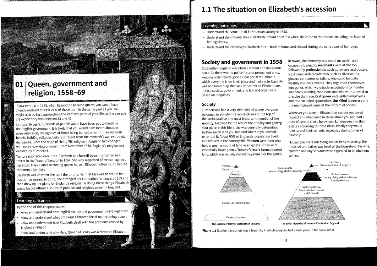 Understanding Elizabethan society and the challenges faced by Elizabeth ...