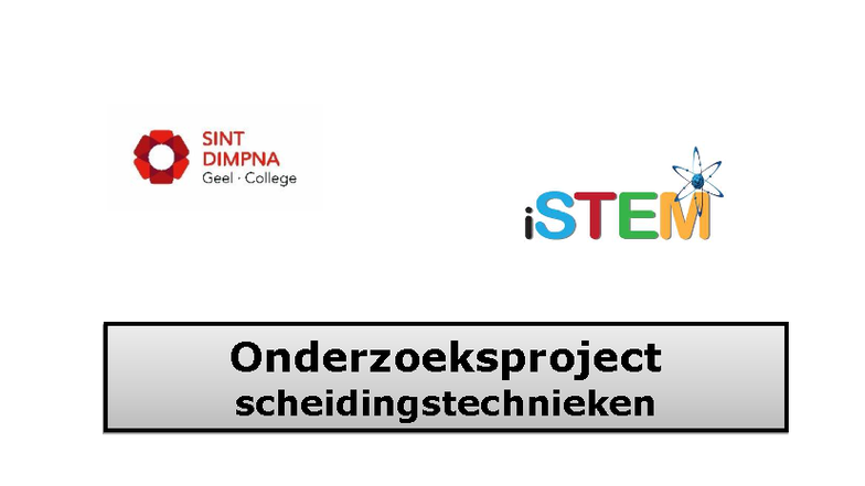 Onderzoeksproject Scheidingstechnieken: Extractie en Filtratie (LKR ...