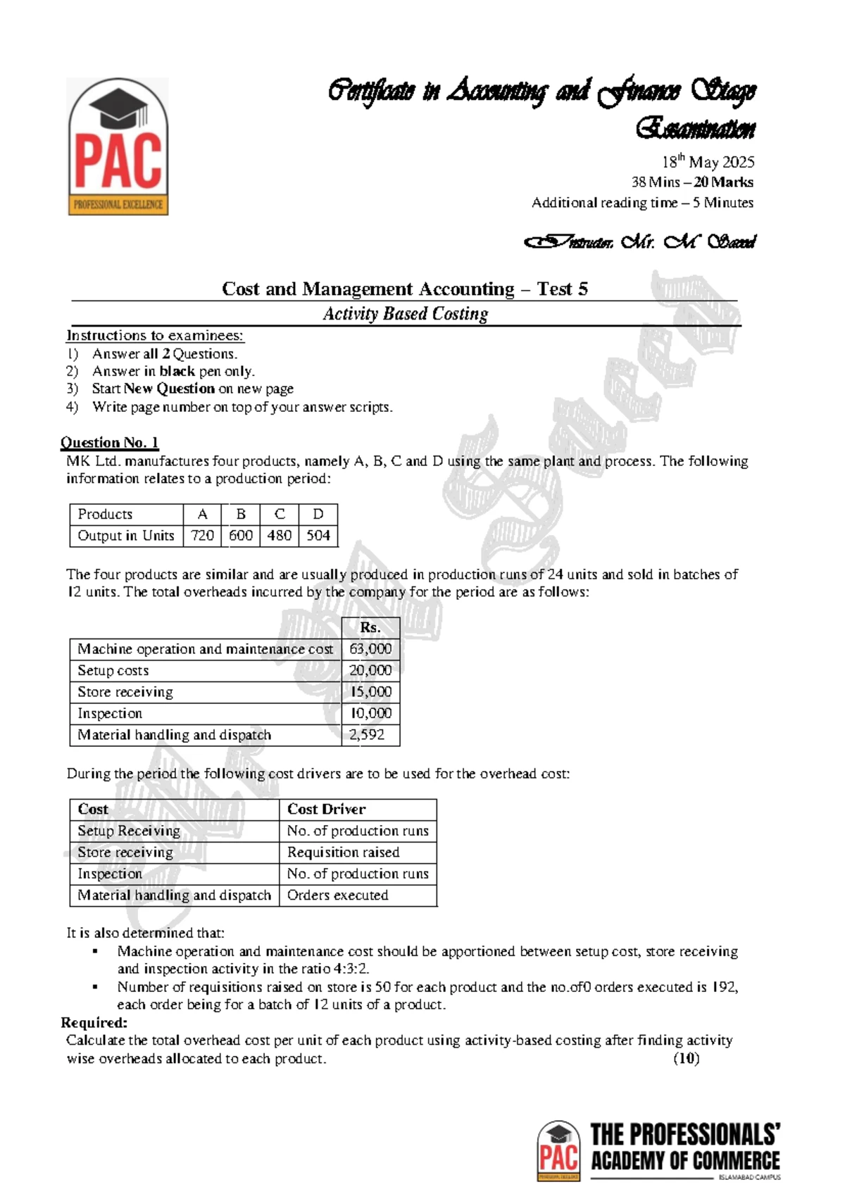 ICAP examination schedule for CAF examination stages 2025-26 - Studocu