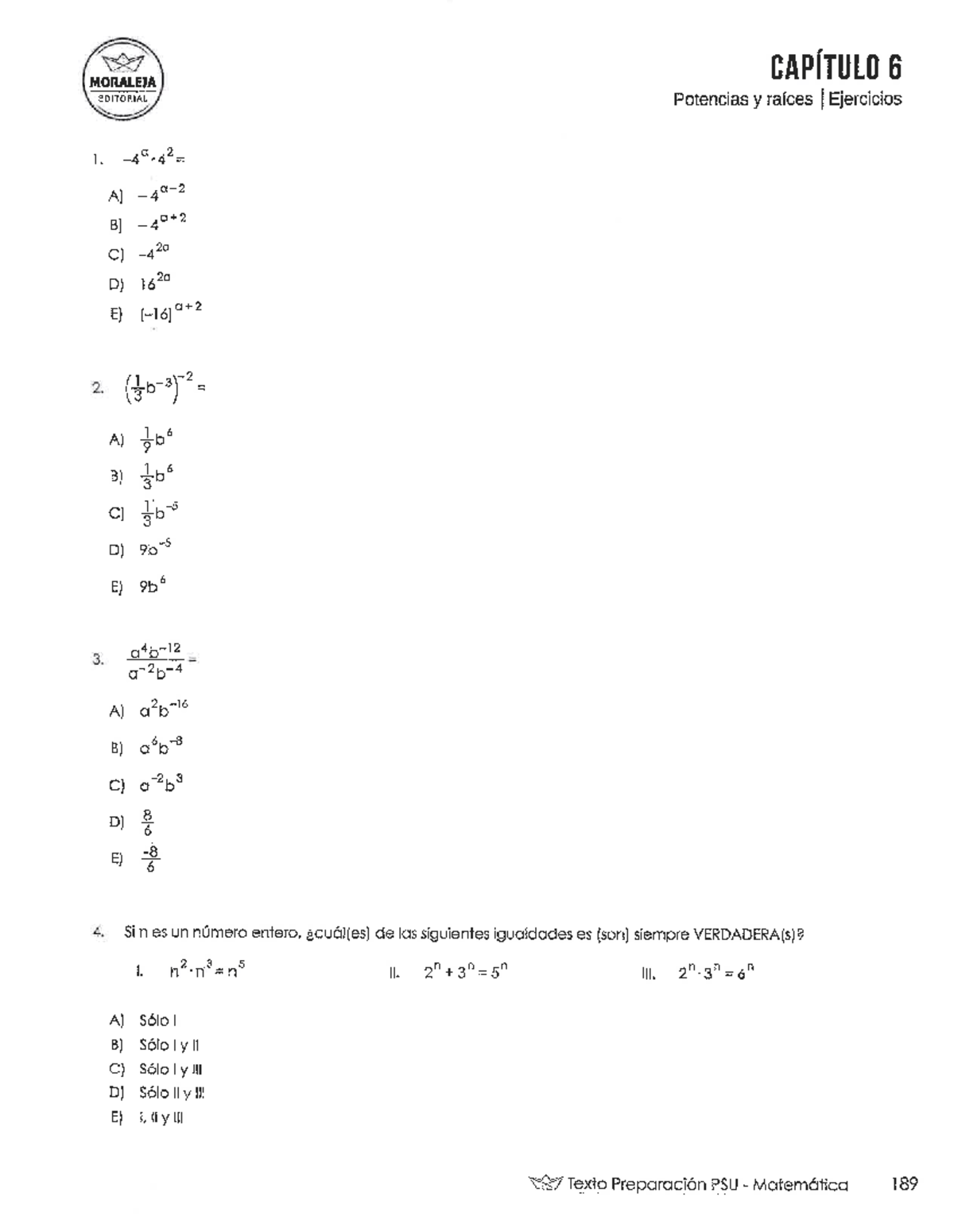 CAPÍTULO 6 PSU Matemática: Ejercicios sobre Potencias y Raíces - Studocu