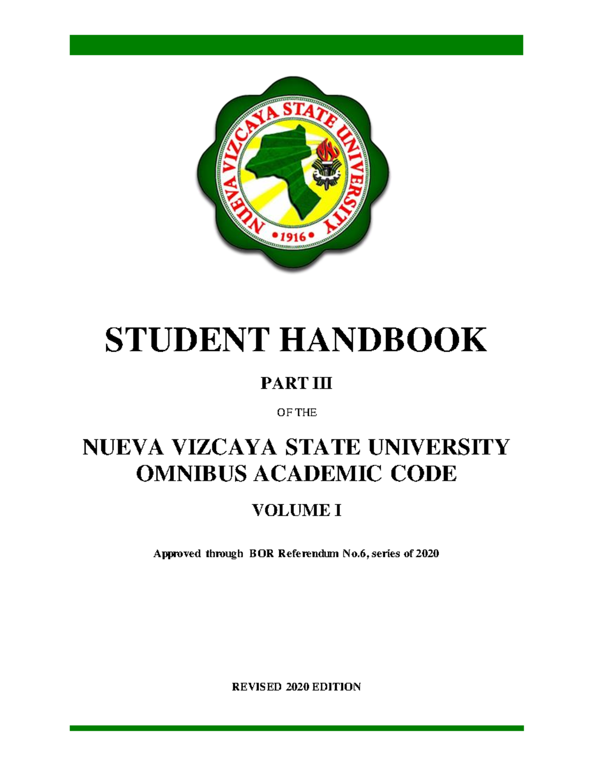 NVSU Student Handbook 2021: Comprehensive Guide to Academic Policies ...