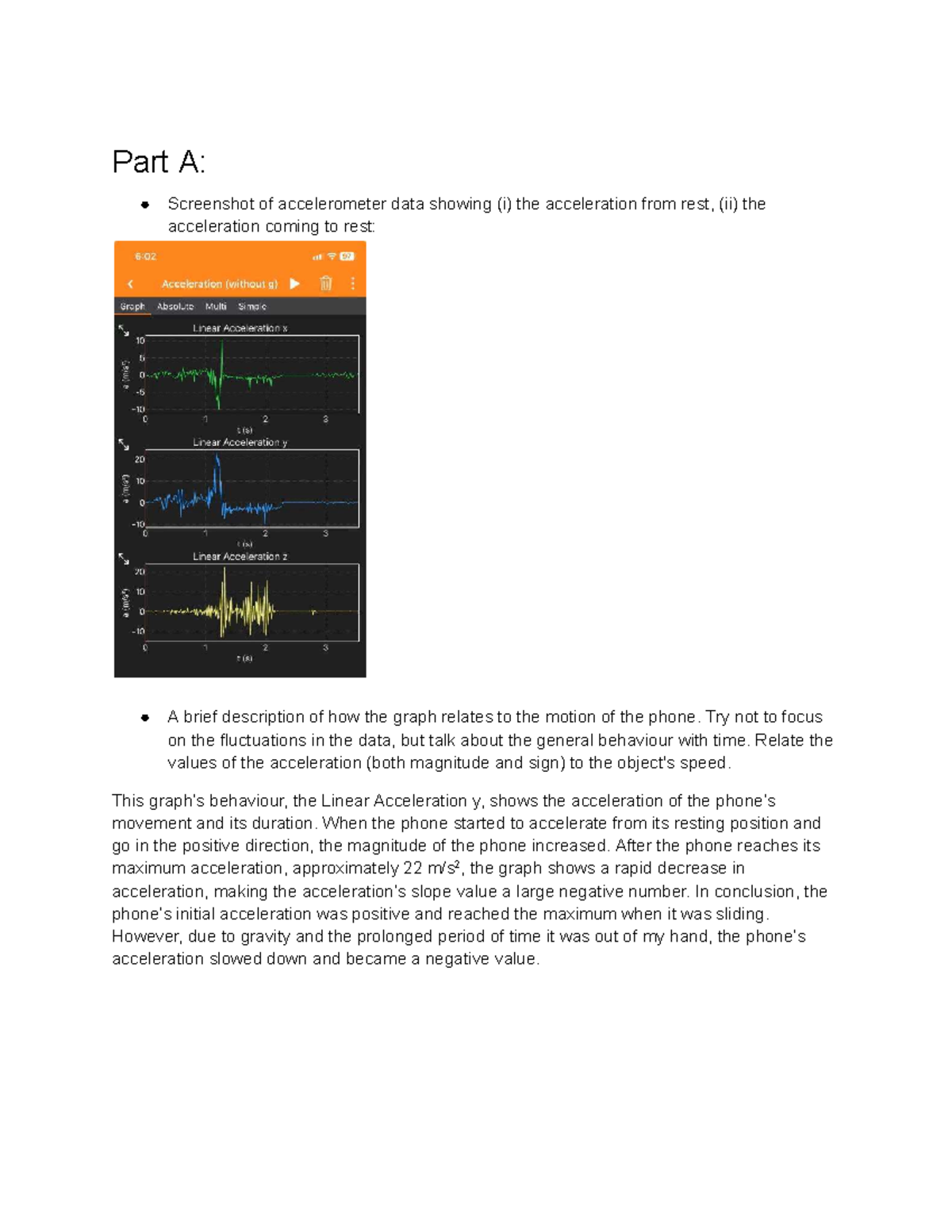Lab 1: Analyzing Accelerometer Data and Motion of iPhone XR - Studocu