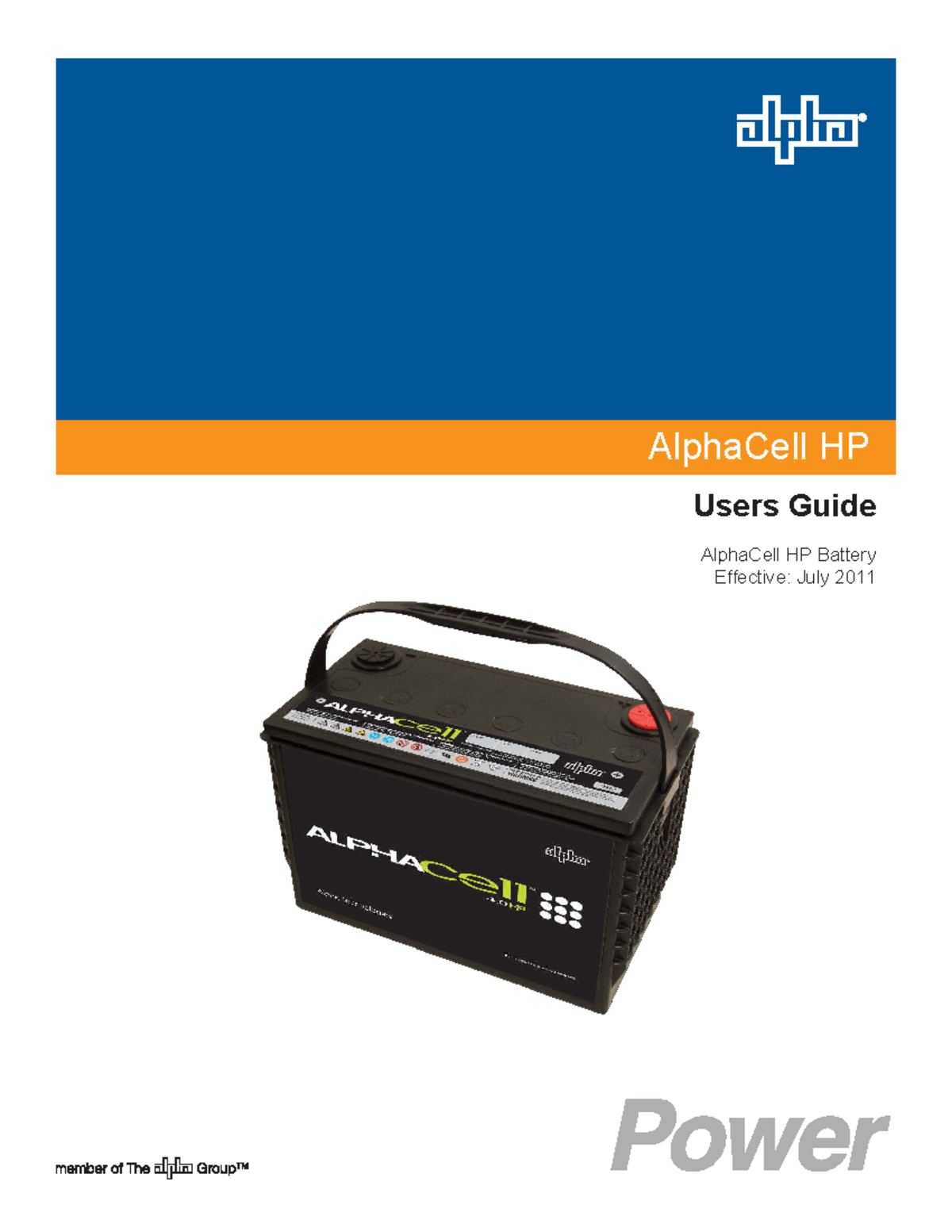 AlphaCell HP Battery Maintenance Guide (Effective July 2011) - Studocu