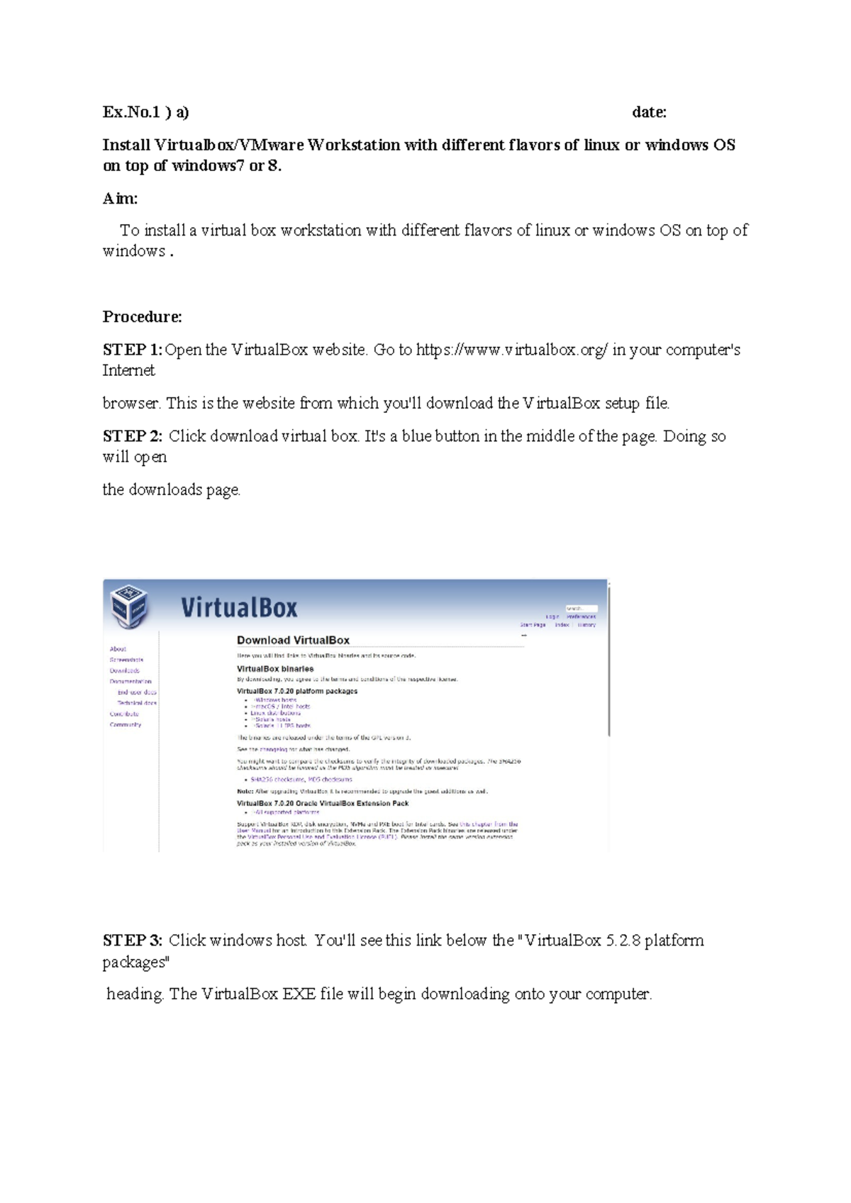 Cloud Computing Lab Manual Installing Virtual Machines With Virtualbox