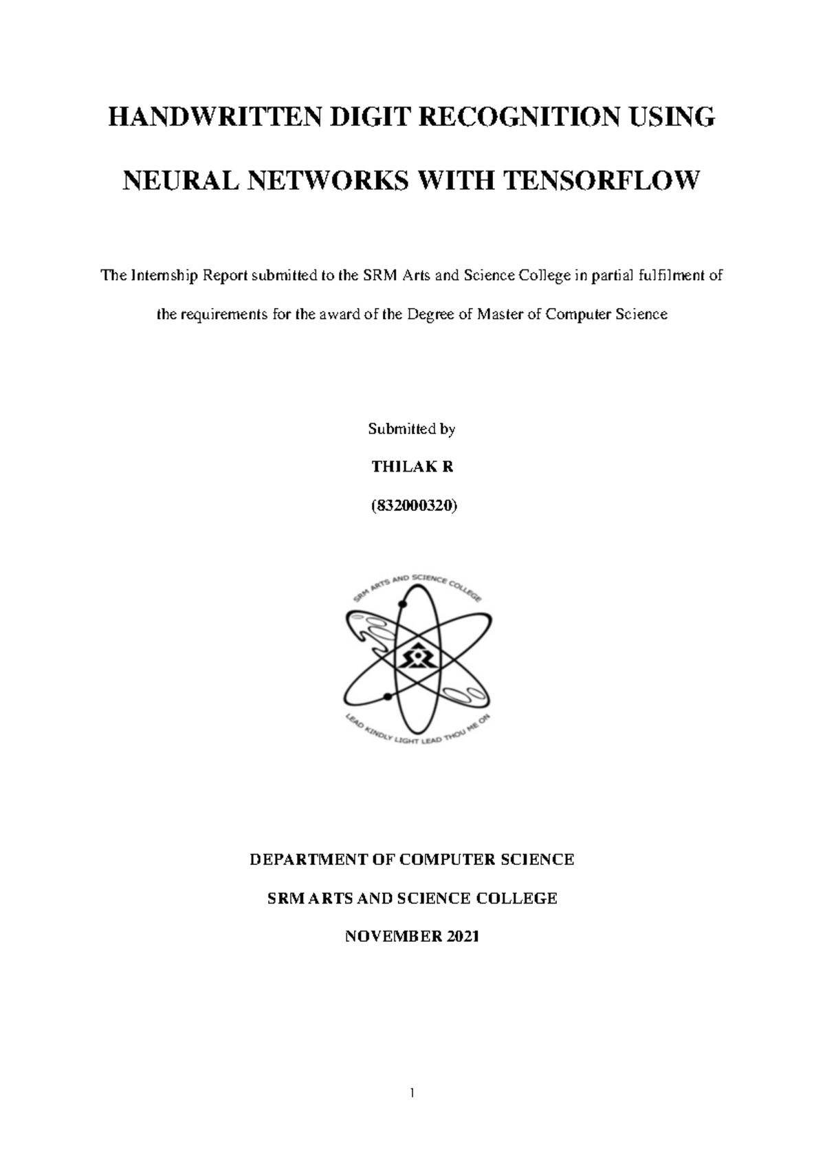 FULL DOC - python report - HANDWRITTEN DIGIT RECOGNITION USING NEURAL ...