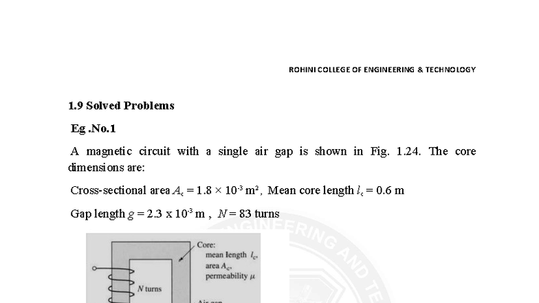 Ee8301 Electrical Engineering Solved Problems And Examples Studocu