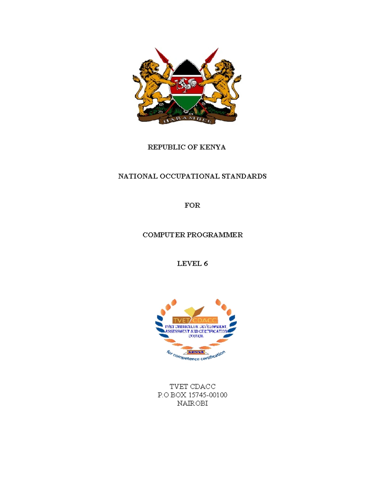 ICT Occupational Standards Level 5 - TVET CURRICULUM DEVELOPMENT ...
