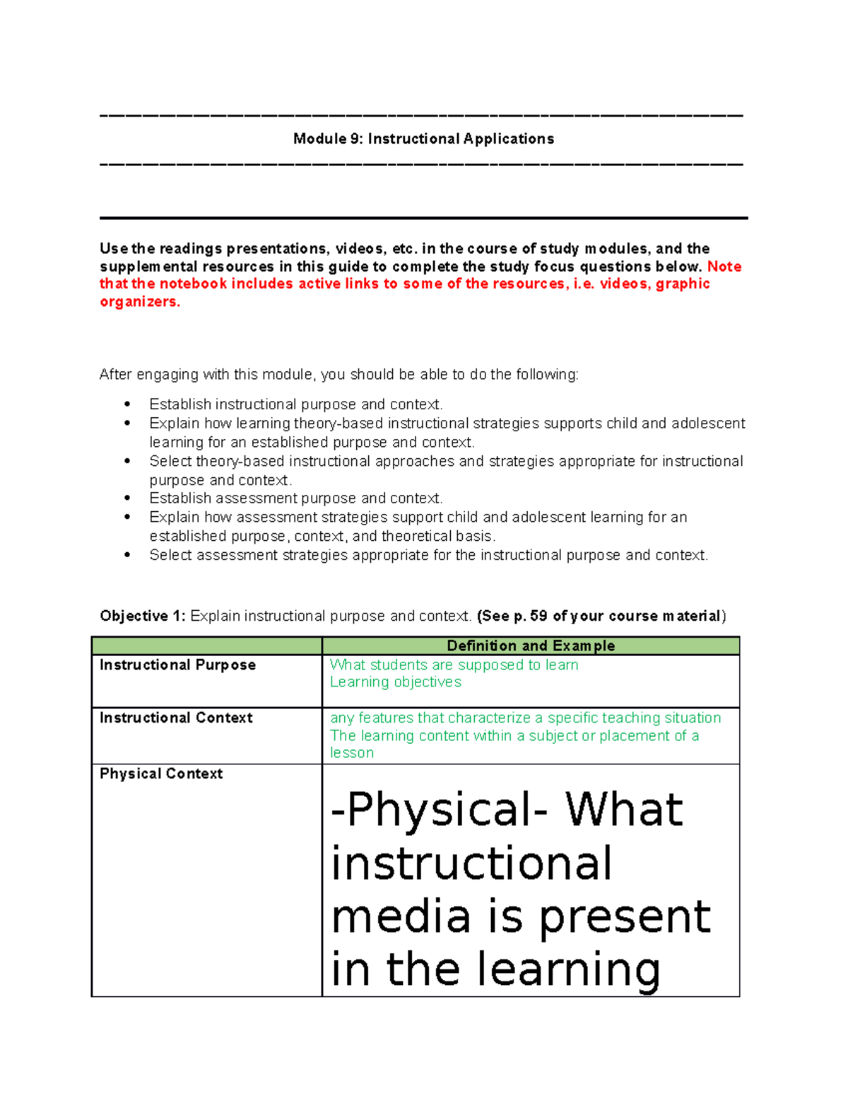 Module 9 Notebook - Updated Filled out - - Studocu