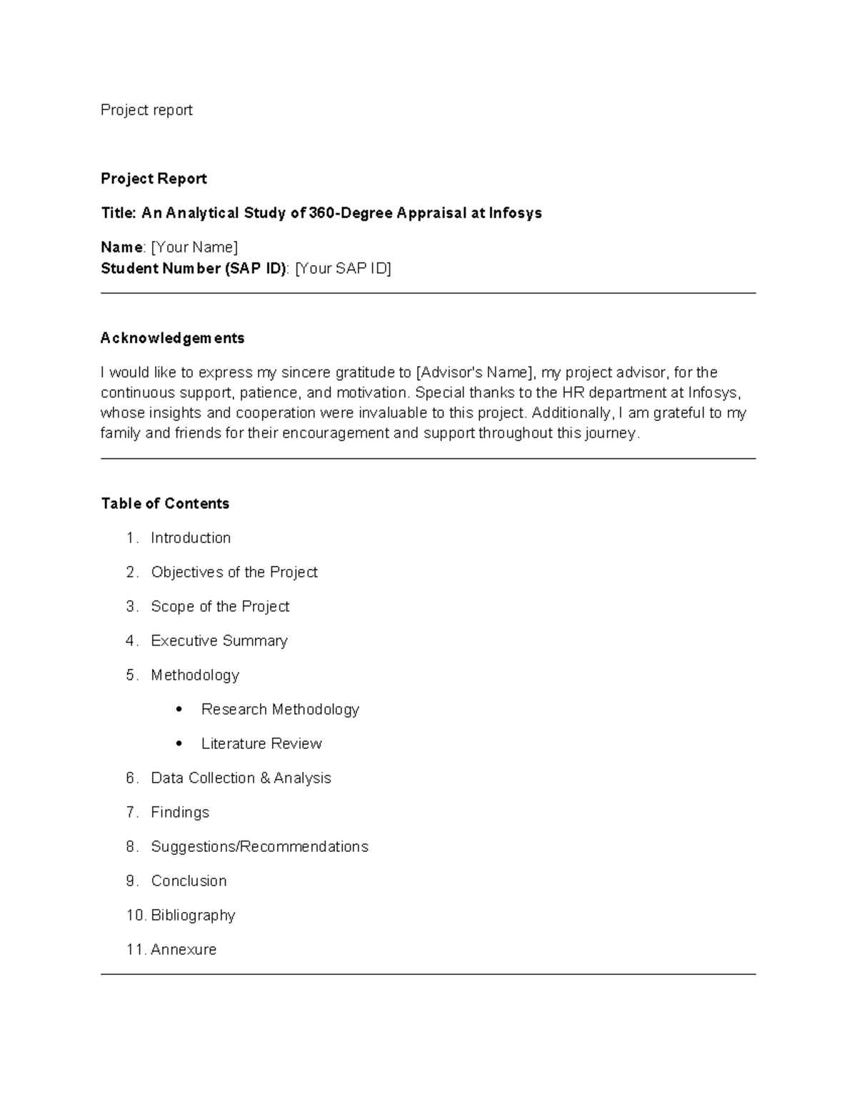 360-Degree Appraisal System Analysis at Infosys - Project Report SEM4 ...