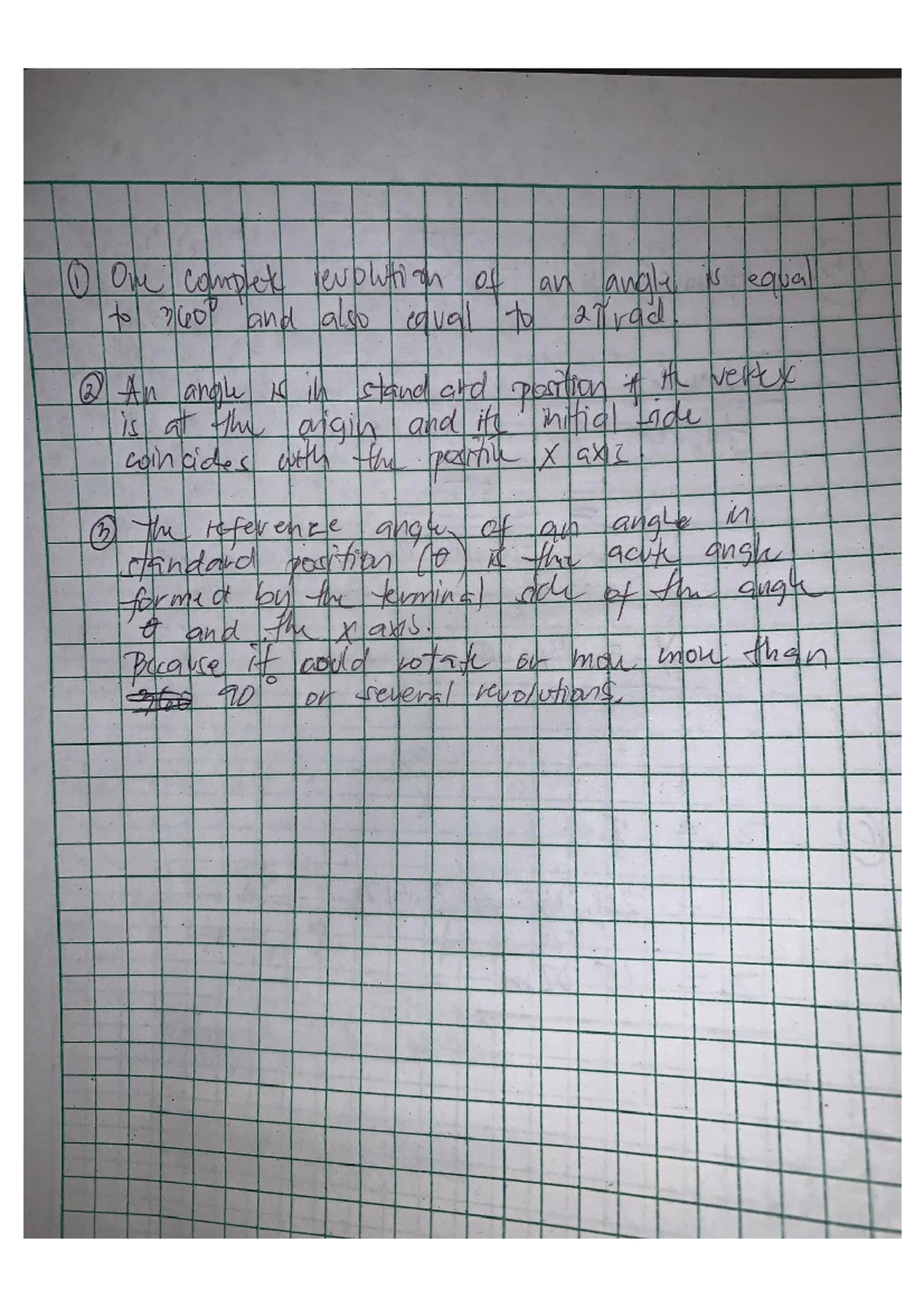 Practice Exercise 2 - 1 One complete revolution of an angle is equal to ...