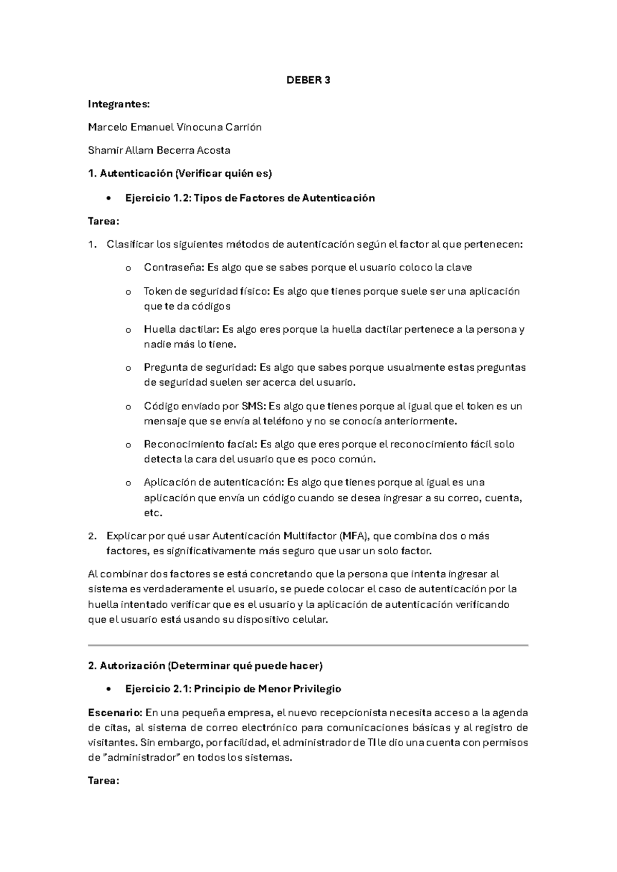 Deber 3: Autenticación y Autorización en Seguridad Informática - Studocu