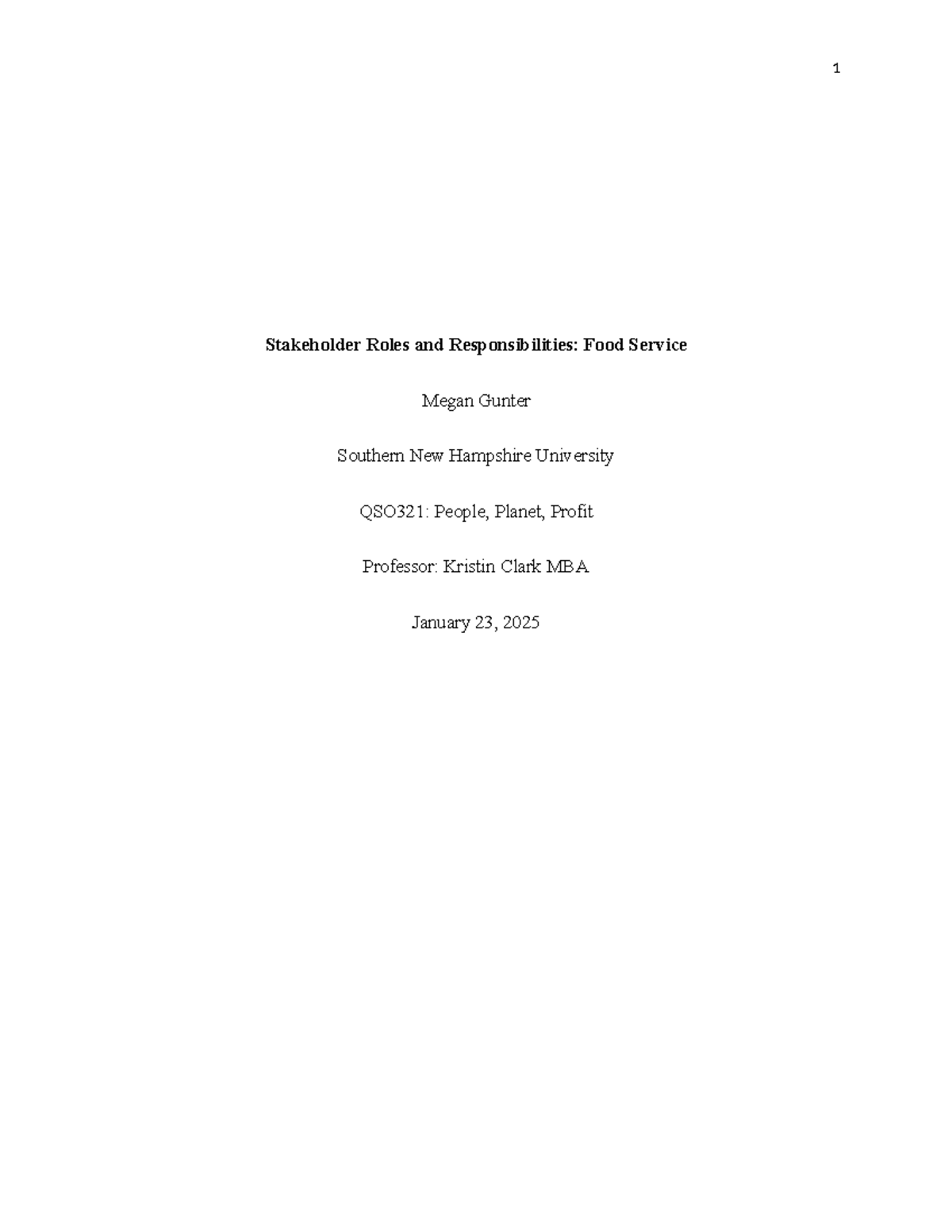 Module 3 Assignment - Stakeholder Roles and Responsibilities: Food ...