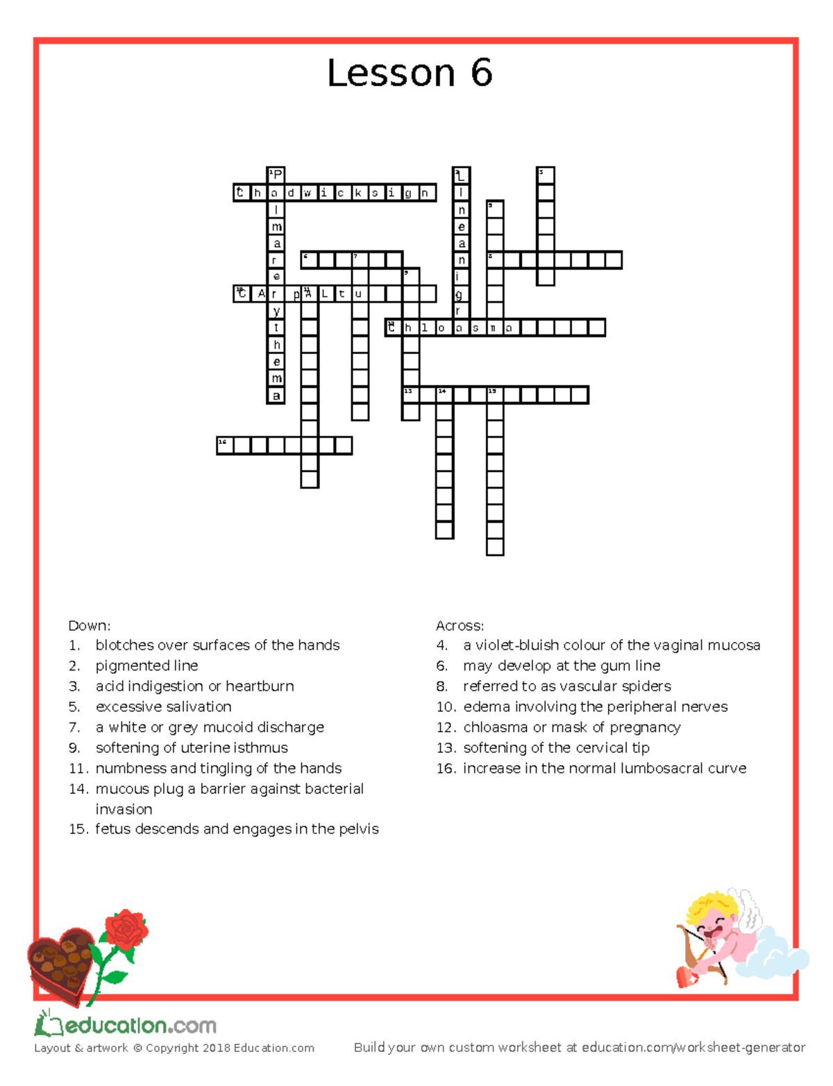 Cross word puzzle lesson 6-1 - Layout & artwork © Copyright 2018 ...