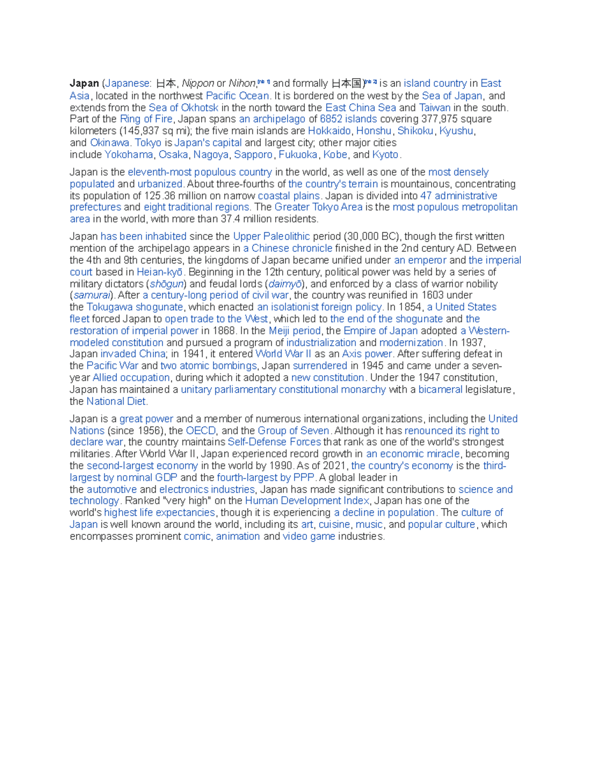 The world and its origin - Japan (Japanese: 日本, Nippon or Nihon ,[nb 1 ...