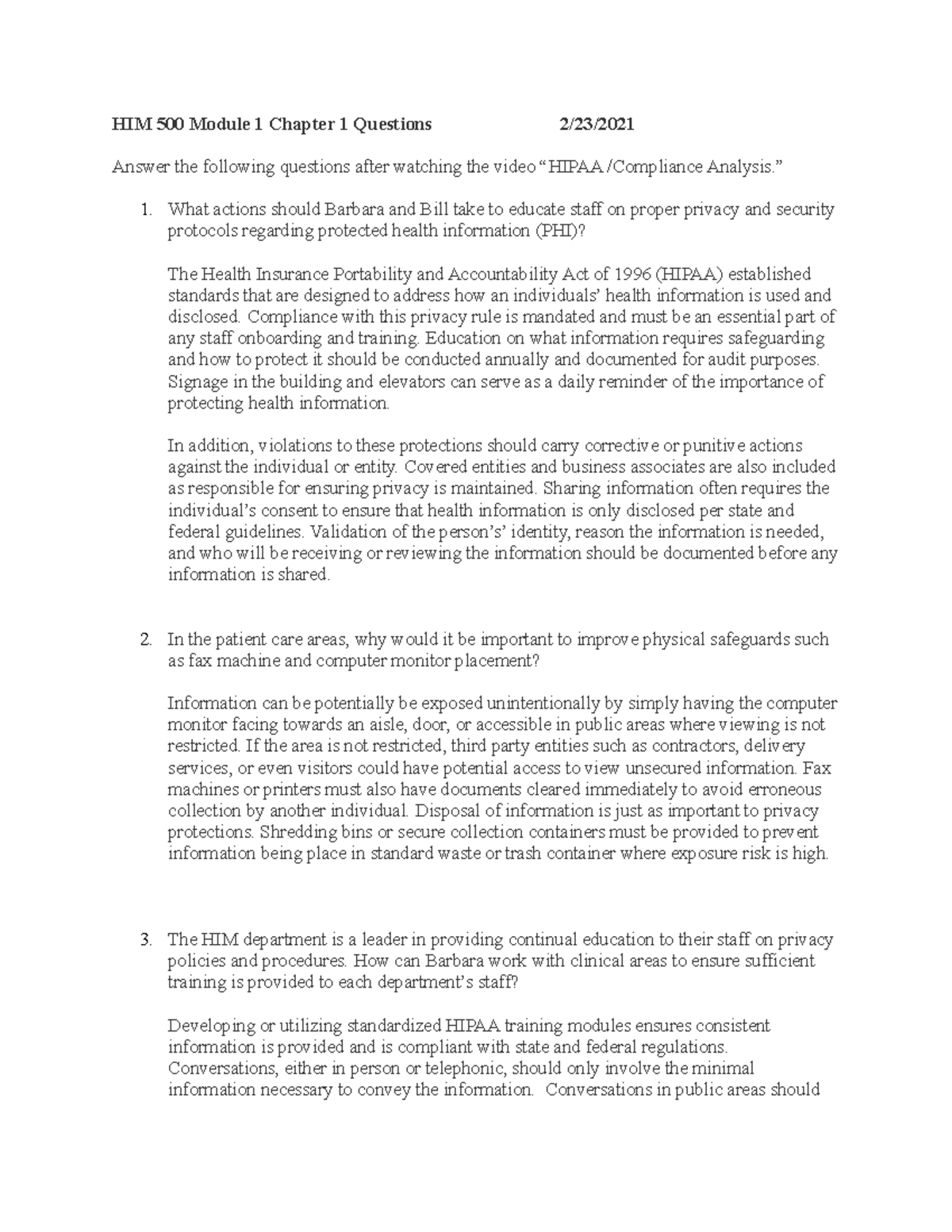 HIM 500 Module 1 Chapter 1 Questions - HIM 500 Module 1 Chapter 1 ...