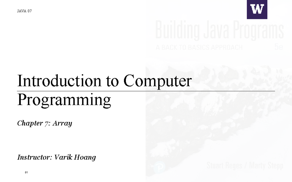 JAVA 07 Chapter 7: Understanding Arrays in Computer Programming - Studocu