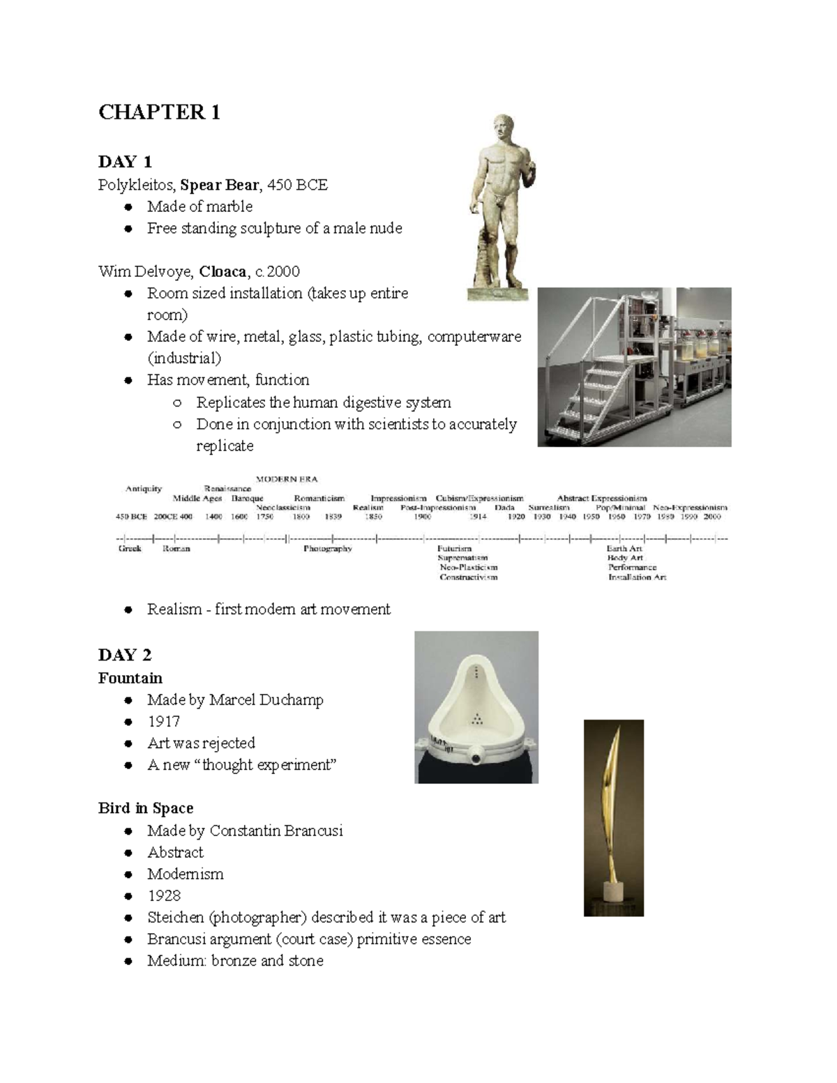 Art History Notes: Key Works and Movements (Course Code: ART101) - Studocu